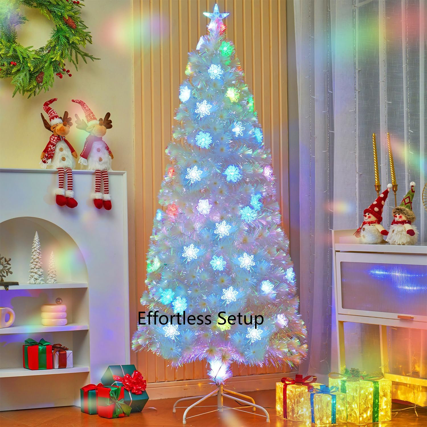 The Holiday Aisle 6 ft Pre Lit Optical Fiber Christmas Artificial Tree Wayfair